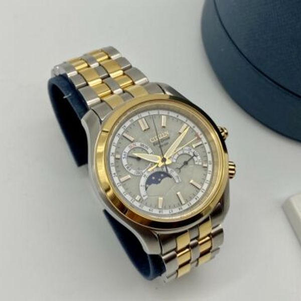 FLAWLESS CITIZEN ECO DRIVE AP1025-53P MOON PHASE CAL. 8651 WATCH Gold ...