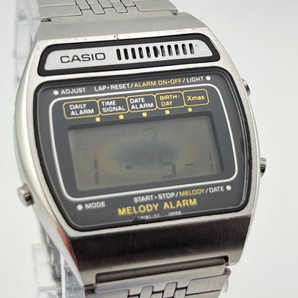 Casio H104 Melody Alarm Stainless Digital Watch Module 82 Japan ...