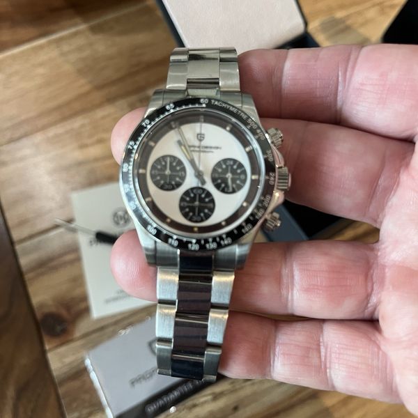 Pagani Design Paul Newman Panda Chronograph 42mm Steel Black/Silver ...