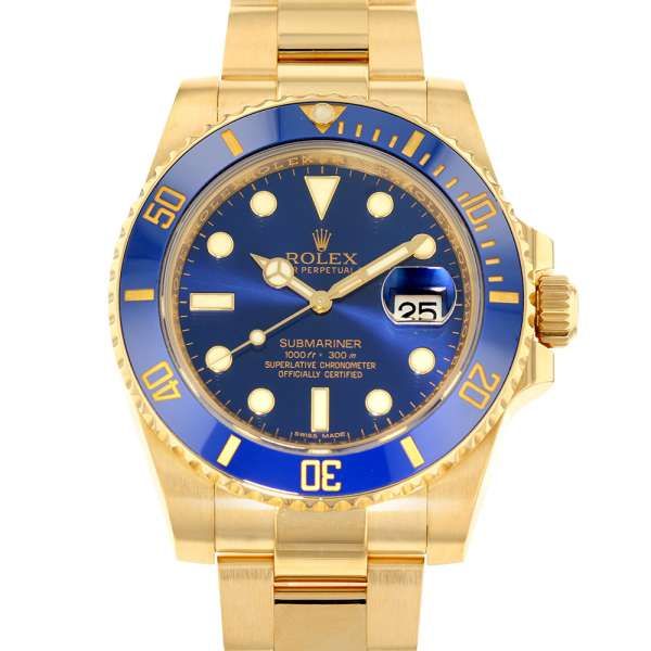 Rolex Submariner Date K18YG Yellow Gold Random Serial Roulette 116618LB ...
