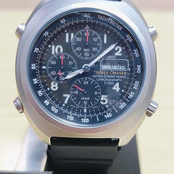 Casio TIC-100 Timber Cruiser Digital & Analog Watch W41.5mm Used ...