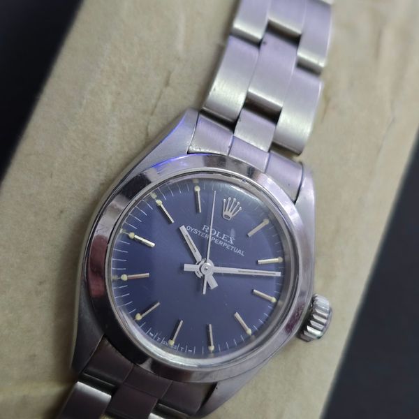 Vintage Rolex Oyster Perpetual Blue Dial Watch Ref. 6718 | WatchCharts ...