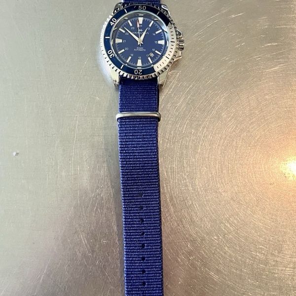 Hamilton 41mm Stainless Steel Diver Air Force Blue Quartz NATO Strap ...