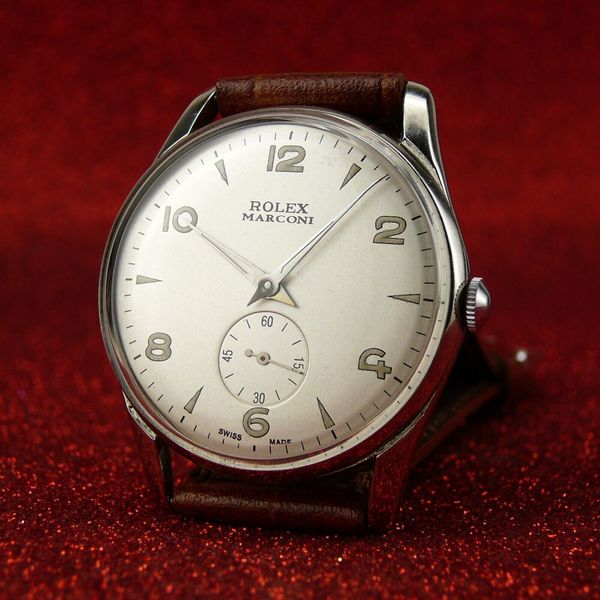 RARE " ROLEX " MARCONI, SILVERED DIAL & STEEL HANDS FROM 40s ...
