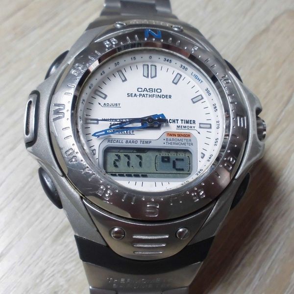 CASIO Sea Pathfinder SPF-50 Twin Sensor Watch Altimeter Temp Analog ...