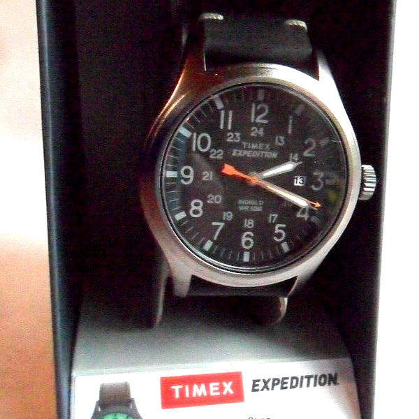 NOS Men's Timex Expedition Indiglo 24 Hour Military WR50 Watch w ...