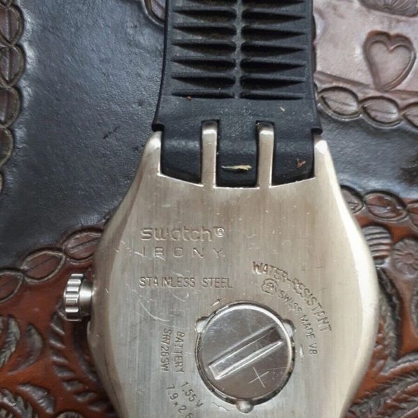 Vintage Swatch Black Sceptre YNS400 Irony Nabab 42mm Stainless Steel ...