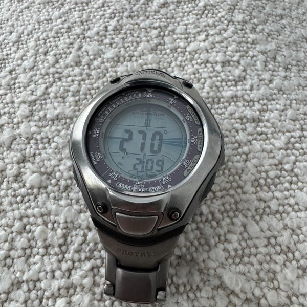 Casio Pro Trek PRG-70T Triple Sensor Watch - Titanium - Solar - Tested ...