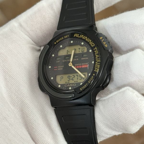 Rare Vintage Casio Running Trainer AW-70 Menâ s Ana-Digi Sports Watch ...