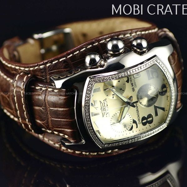 Rare Invicta Men's Diamond Lupah Swiss ETA Quartz Chronograph Alligator ...