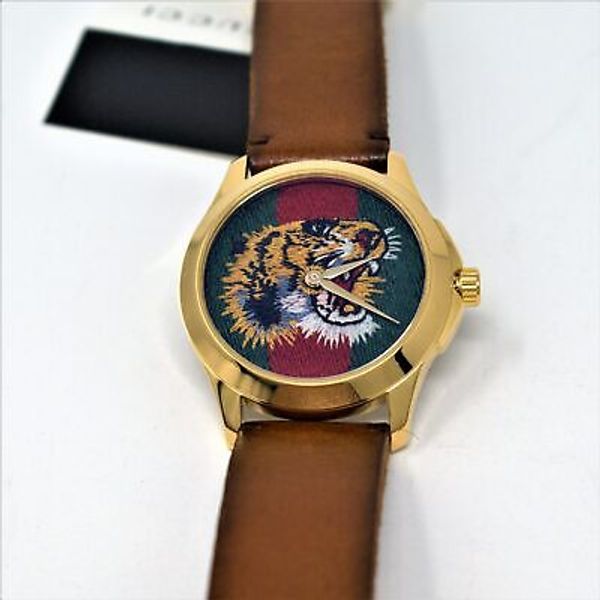 Gucci Le MarchÃ© Des Merveilles Brown Toscano Leather Watch YA126497 ...