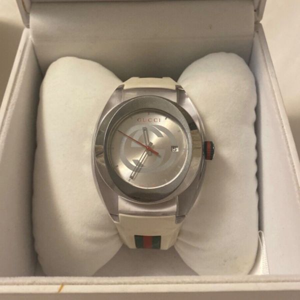 Gucci SYNC XXL 46MM Men's White Stainless Steel Watch YA137102 ...