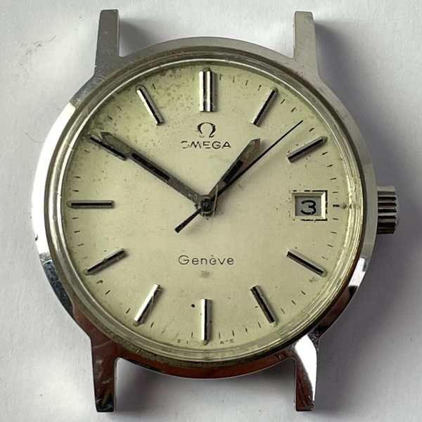 FAULTY OMEGA Geneve Watch 136.0098 mechanical cal. 613 date silver ...
