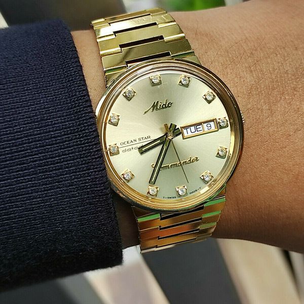 Rare vintage Mido commander Oceanstar Datoday 8269 swiss made mens ...