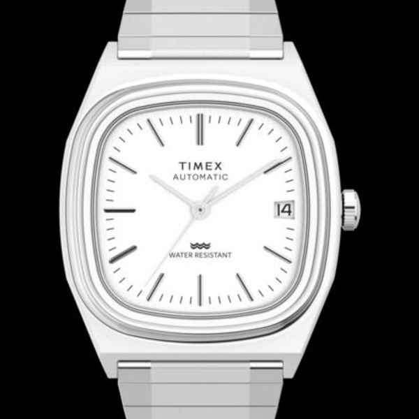 Timex® Automatic 1983 E-Line Reissue 34mm Stainless Steel Expansion ...