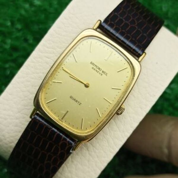 MOST-ICONIC RAYMOND WEIL GENEVE LUXURY TANK WATCH SWISS 80s HIGH GOLD ...