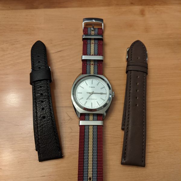 Timex Milano XL silver with extra straps - $75 | WatchCharts Marketplace