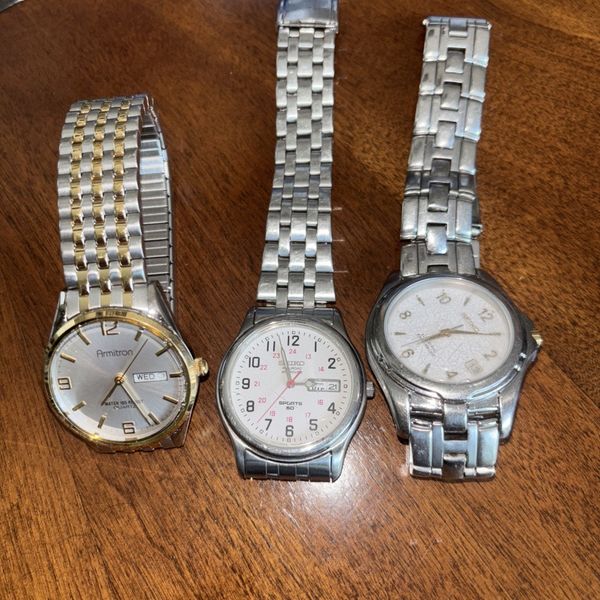 Lot Of Three Vintage Seiko Armitron Automatic Wrist Watch | WatchCharts ...
