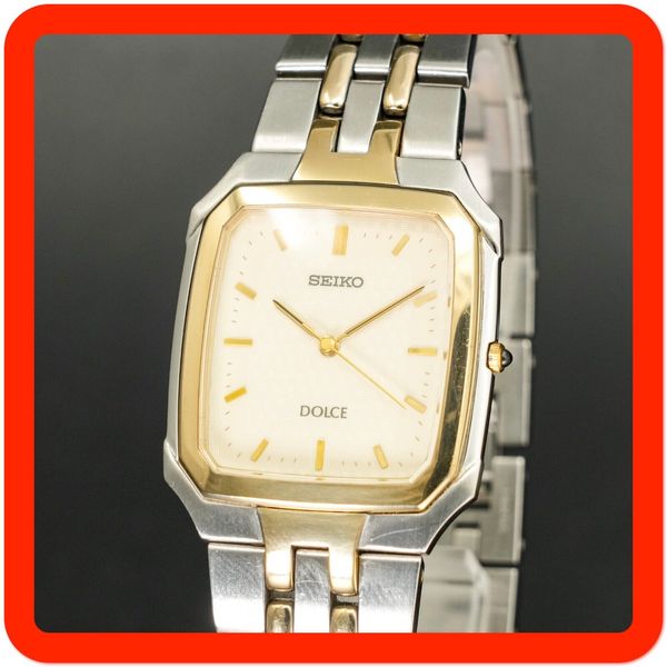 Vintage 1988 [N-MINT] SEIKO Dolce 8J41-5020 New Batt Tank Shape Men Watch | WatchCharts Marketplace