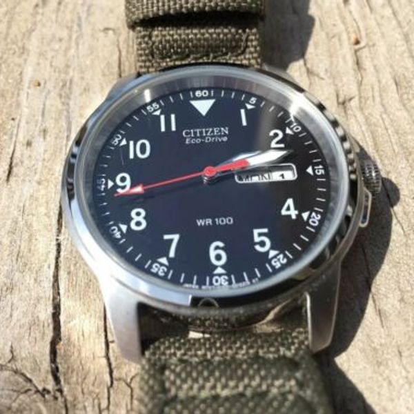 Citizen Strap Eco-Drive Day/Date Field Watch E101-S006597 Solar Mint ...