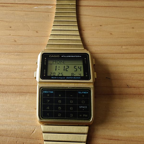 Gold Casio databank watch DBC-611G-1DF excellent condition, barely worn ...