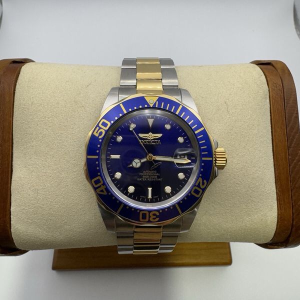 Invicta Pro Diver Blue Dial Two Tone Men's Automatic 200m Watch ...