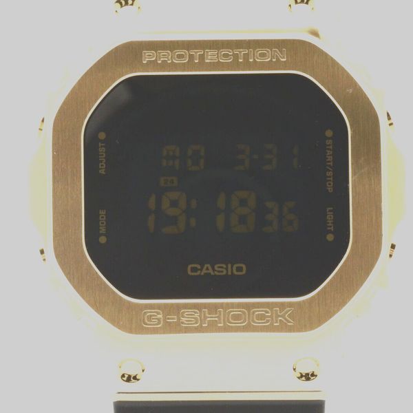 [MINT] CASIO 3229 GM-5600-G Gold Mens Black Dial Watch Quartz Digital ...