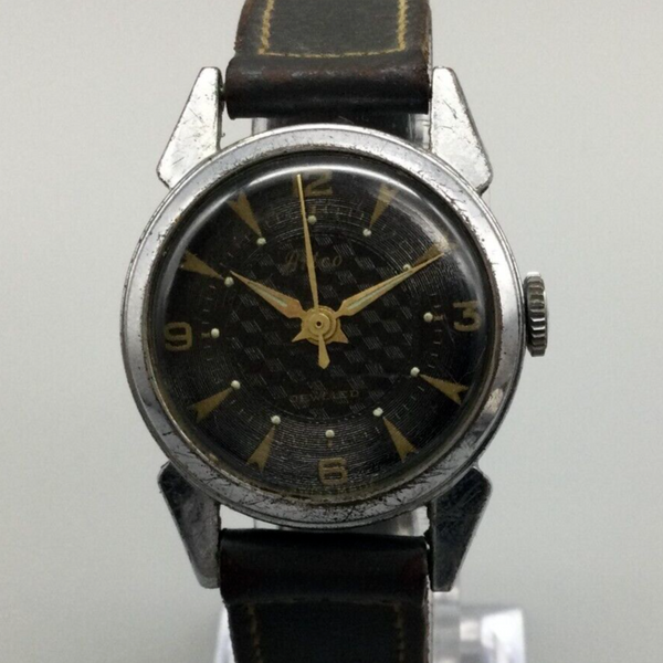 Vintage Artco Watch Unisex 30mm Silver Tone Black Checkered Dial Manual ...