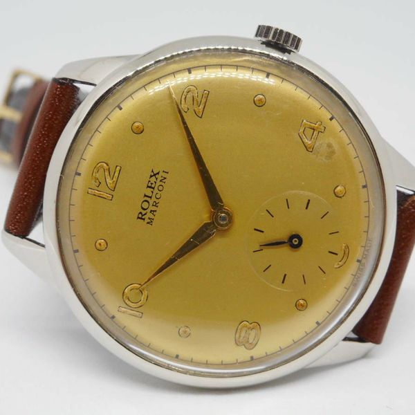 Rare Vintage ROLEX MARCONI Watch Antique Men's 1940s Blue hands ...