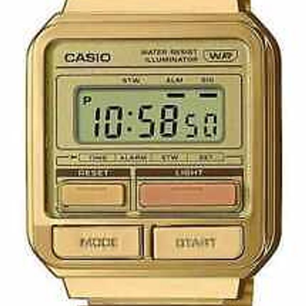 Casio Vintage Retro Digital Dial / Gold PVD Stainless Steel Bracelet ...