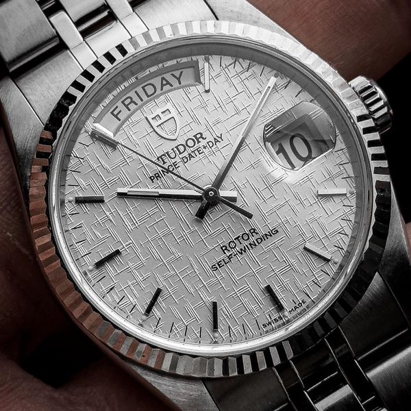 [WTS] Tudor Prince Date-Day 76214 Linen Dial 18K White Gold Fluted ...