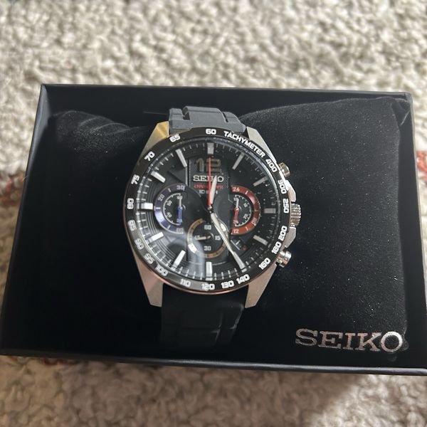 Seiko Men's Essentials Chronograph Quartz Black Dial Watch - SSB347P1 ...
