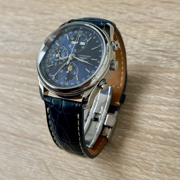 Longines Master Collection Blue Automatic Moon phase Chrono Watch ...