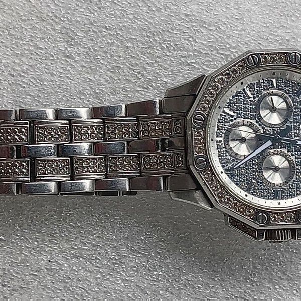 BULOVA CRYSTAL PAVE MULTIFUNCTION MEN'S WATCH 98C134 STAINLESS ...