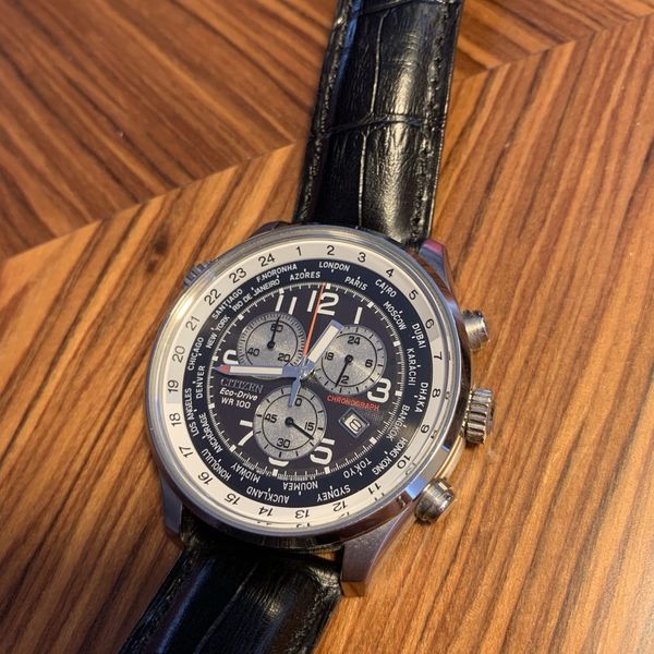 Citizen Eco-Drive Silver Stainless Steel Chronograph Watch Perfect ...