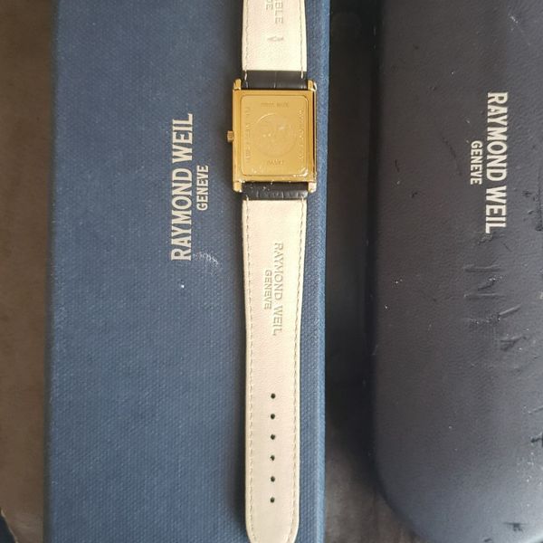 Men's SWISS 18K Gold Electroplated Watch RAYMOND WEIL "Tank" 5768/2 ...