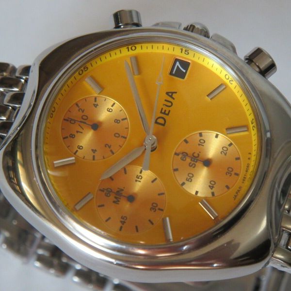 SEIKO ALBA DEUA CHRONOGRAPH V657-6040 ORANGE DIAL "GOOD CONDITION ...