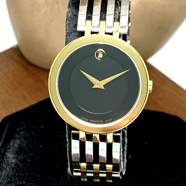 Movado Women's Watch 0607053 Esperanza Black Dial Swiss Quartz Two Tone ...