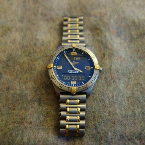 Breitling F56062 Titanium & Gold Aerospace Blue Face | WatchCharts ...