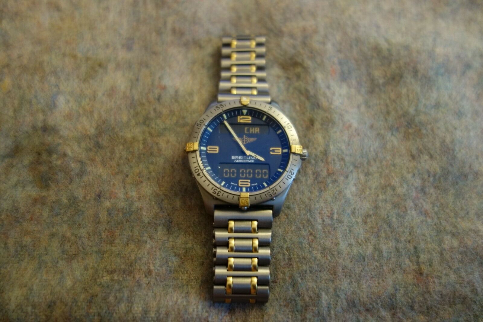 Breitling F56062 Titanium & Gold Aerospace Blue Face | WatchCharts