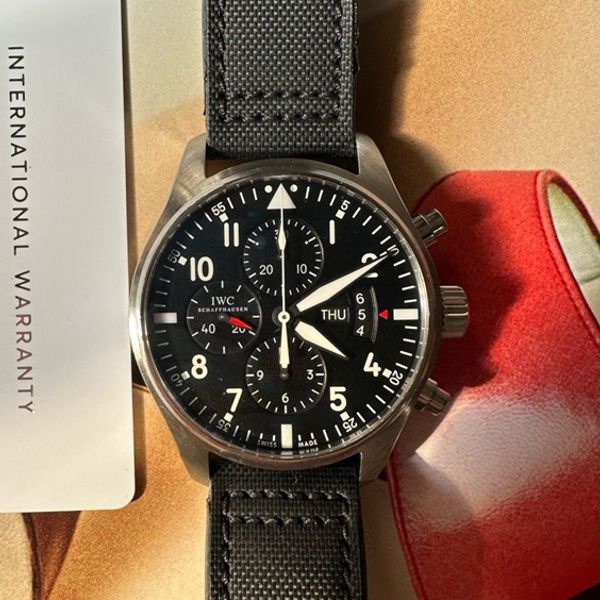 FS: IWC Pilot Chronograph Automatic Black Dial 43mm IW377701 ...
