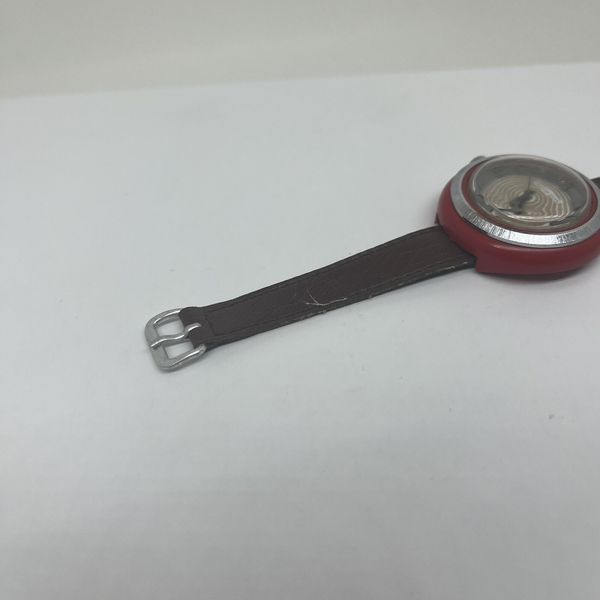 Vintage 1970s UFO Timex Watch Red Color Swirl Pattern Face Untested ...