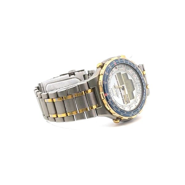Citizen Promaster World Time Chrono 2 Tone Titanium Ana Digi Watch C080 ...