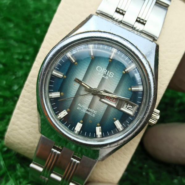 HYPER-RARE ORIS STAR BLUE WATCH AUTOMATIC 21 JEWELS SWISS 1960s ...