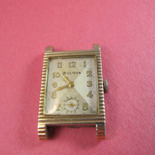 BULOVA 1950 MENS GF RARE COIN EDGE RECTANGULAR 7AK 21J no reserve ...
