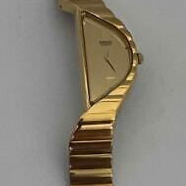 Vintage Seiko Half Moon Women's Goldtone Petite Asymmetrical 6" Watch 1F20 | WatchCharts Marketplace
