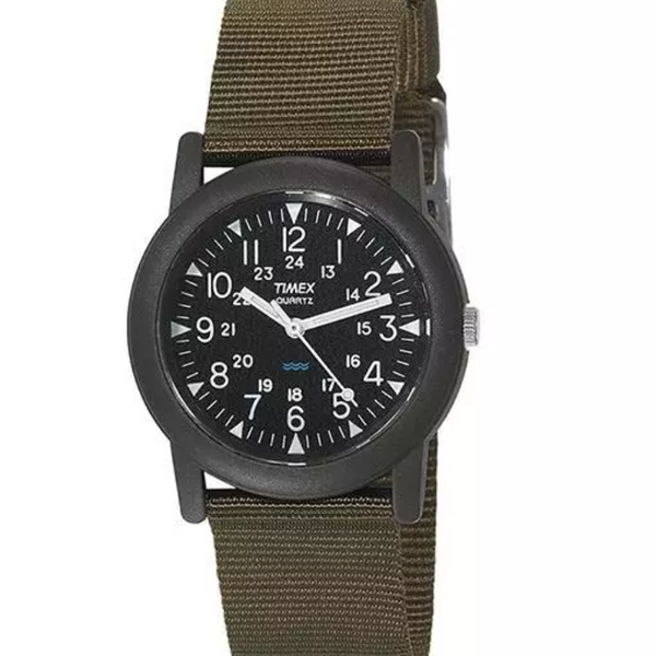 TIMEX Watch Camper Black Dial Khaki Nylon Strap T41711 | WatchCharts ...