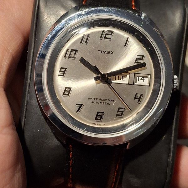 Timex Viscount 1975 Silver Tone Silver Dial Mens Vintage 1970s ...