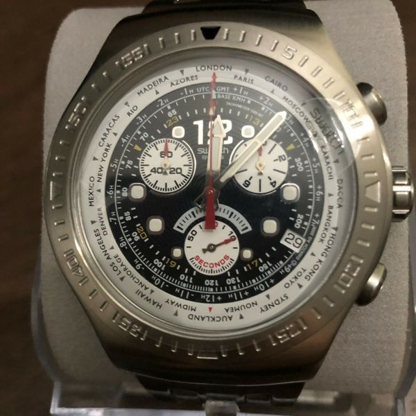 Men's Stainless Steel IRONY SWATCH Chronograph Watch SR936SW 4 Jewels ...