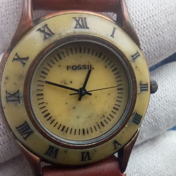 Vintage Fossil authentic 38mm Quartz Watch BW-6765 RARE Stone Roman ...